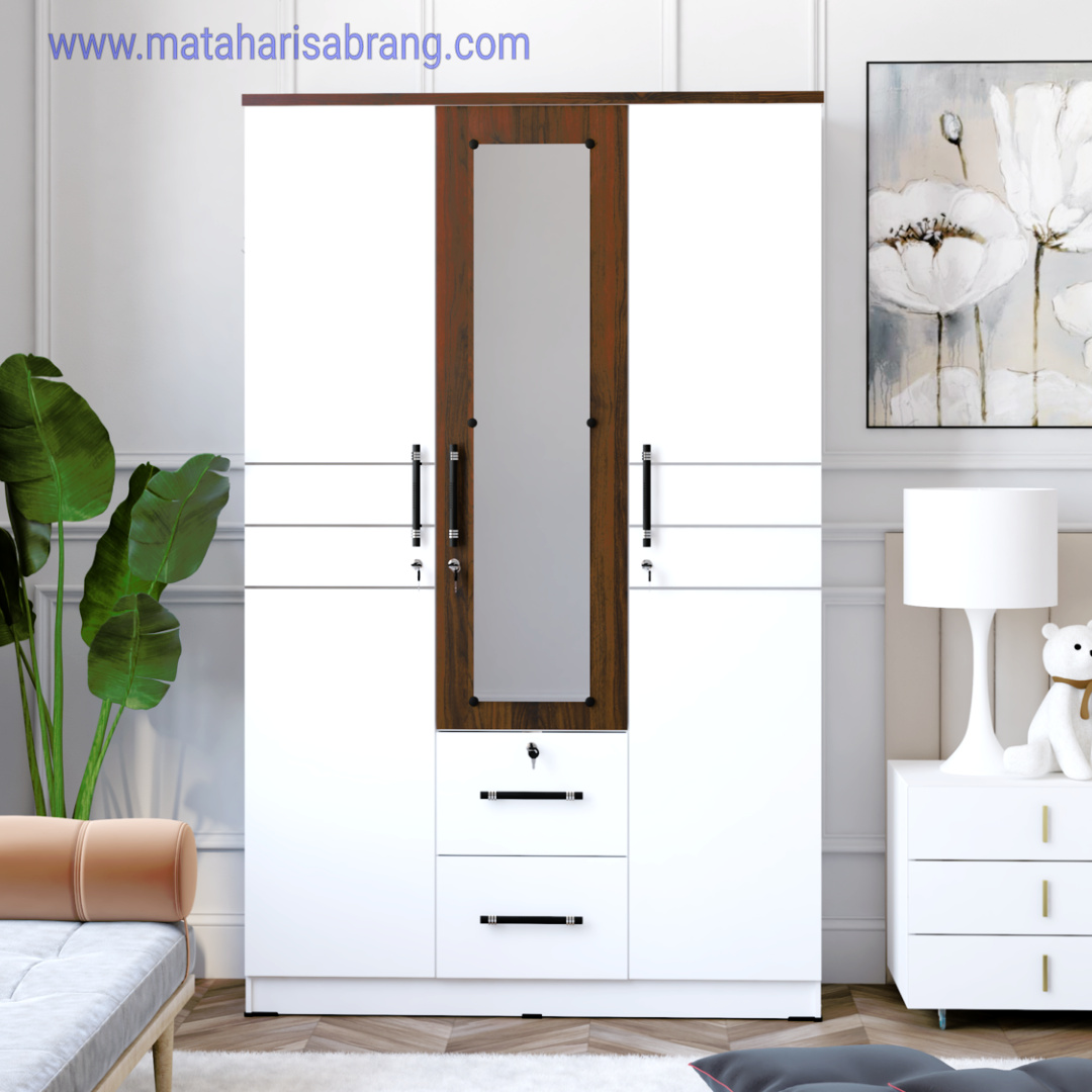 Almari astro 3 pintu putih | Mataharisabrang