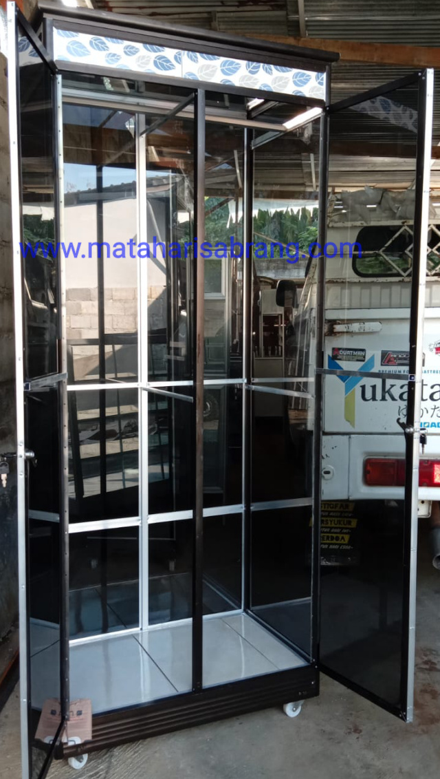 Almari full kaca 2pintu full hanger | Mataharisabrang